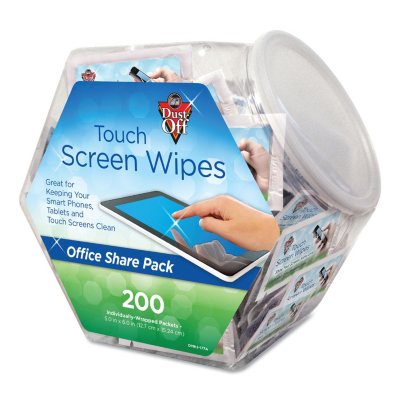 Dust Off Monitor Wipes Office Share Pack 5 x 6 200 Individual Foil Packets Sam s Club