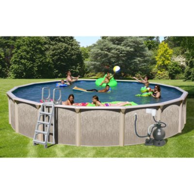 Sun N Fun Galaxy View Round Above Ground Pool Package - 27' x 52" - Sam ...
