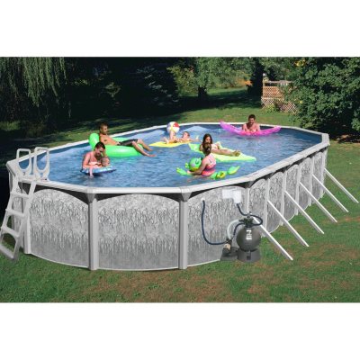 Rock View 30' x 15' x 52" Oval Deluxe Pool Package - Sam's Club