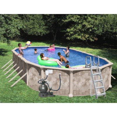 Nautilus 33' x 18' x 52" Oval Deluxe Pool Package - Sam's Club