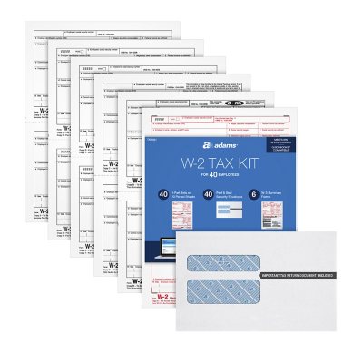 Adams W-2 2020 Tax Kit Forms Kit w/Tax Forms Helper Online, 40/pack ...