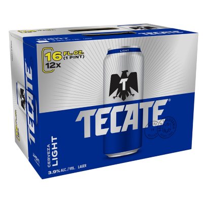 Tecate Light Mexican Lager Beer (16 fl. oz. can, 12 pk.) - Sam's Club
