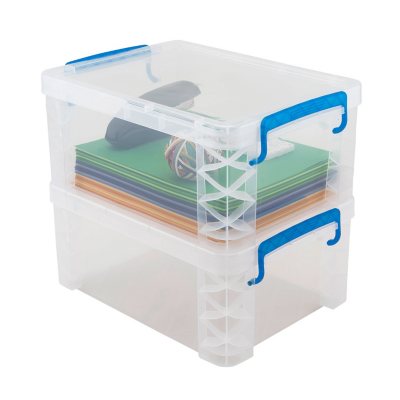 Super Stacker Storage Box with Blue Lid Locking Handles, 2 Pack - Sam's ...