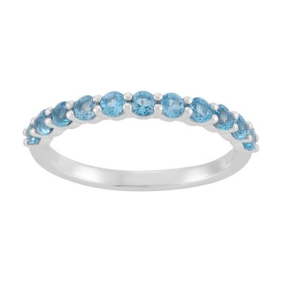 Click here for Treated Swiss Blue Topaz Eternity Band Ring in 14K... prices