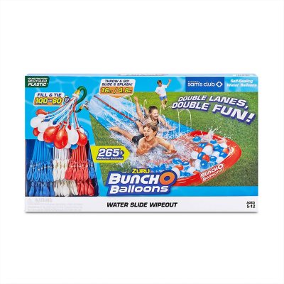 ZURU Red White Blue Water Slide Large 2 Lane With 8 Bunch O Balloons ...