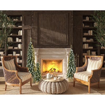 Member's Mark PRE-LIT SET OF 3 FLOCKED ALPINE TREES – BrickSeek