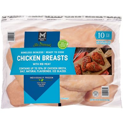 Member's Mark NAE Boneless Skinless Chicken Breasts, Frozen, 10 lbs ...