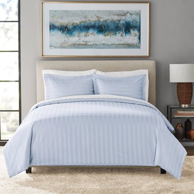 Click here for Members Mark 700TC Queen Duvet Set  Striped-Blue C... prices