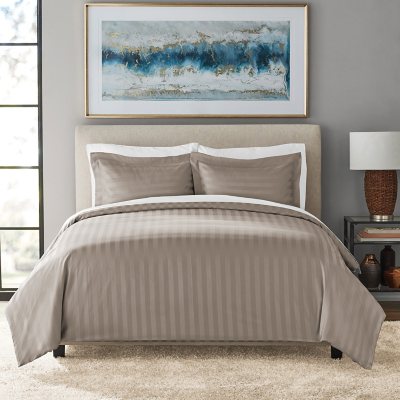 Click here for Members Mark 700TC Queen Duvet Set  Striped-Gray B... prices
