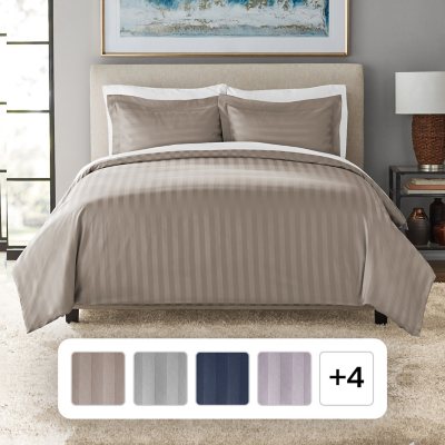 Click here for Members Mark 700TC Queen Duvet Set  Striped-Gray B... prices