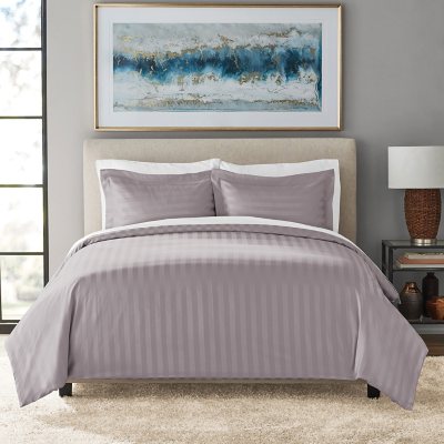 Click here for Members Mark 700TC Queen Duvet Set  Striped-Zinc :... prices