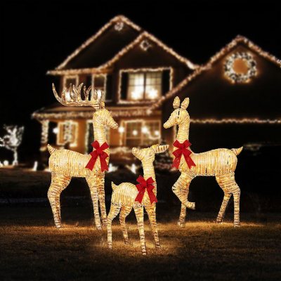 Member's Mark Pre-Lit 3-Piece Twinkling Woodland Deer Family - Sam's Club