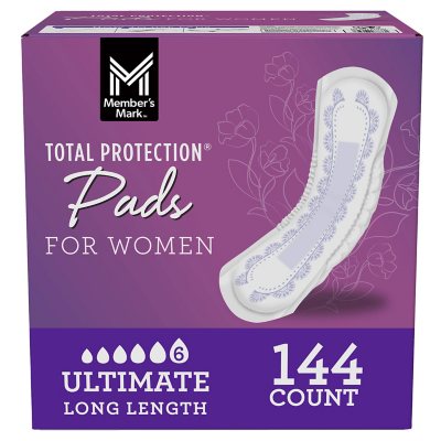 Member's Mark Total Protection Pads for Women, Ultimate Long Length ...