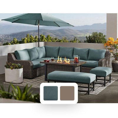 Member's Mark Athena 7-Piece Sectional with Firepit - Sam's Club