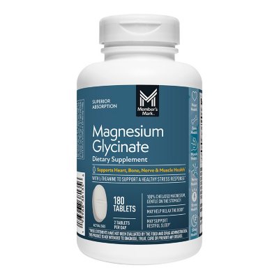 Member's Mark Magnesium Glycinate with L-Theanine Tablets, 180 ct ...