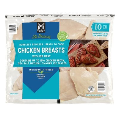 Member's Mark Boneless and Skinless Chicken Breasts, Frozen, 10 lbs ...