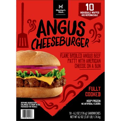 Member's Mark Angus Beef Cheeseburger, Frozen, 10 ct. - Sam's Club