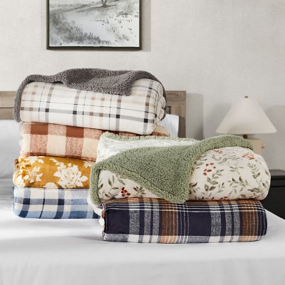Click here for Members Mark Plush Blanket - Boulder Plaid:- Bould... prices