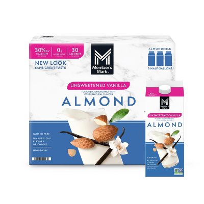 Member’s Mark Unsweetened Vanilla Almond Milk, 64 fl. oz., 3 pk. - Sam ...