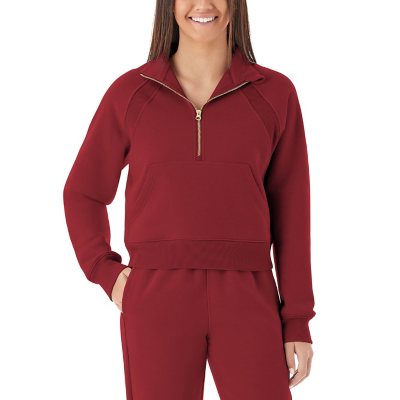 Click here for Members Mark Womens Fleece Half-Zip Pullover Red L... prices