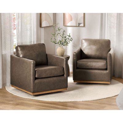 Click here for Members Mark Modern Classic Leather Swivel Chair:-... prices