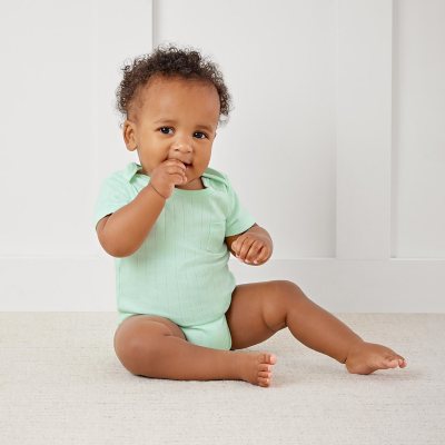 Click here for MemberS Mark 4Pk Bodysuits Green Nb:- Green  NB prices