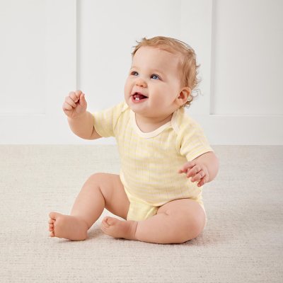 Click here for MemberS Mark 4Pk Bodysuits Neutral Stripe 24M:- Ne... prices