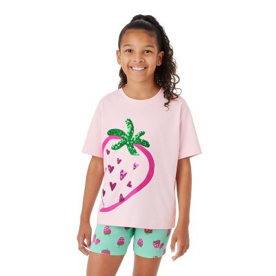 Click here for Members Mark Girls Graphic Tee Pink M 7/8:- Pink... prices