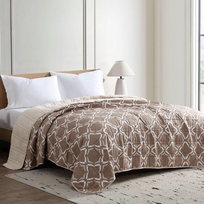 Click here for Members Mark Reversible Blanket- Kieran Tile Tan:-... prices