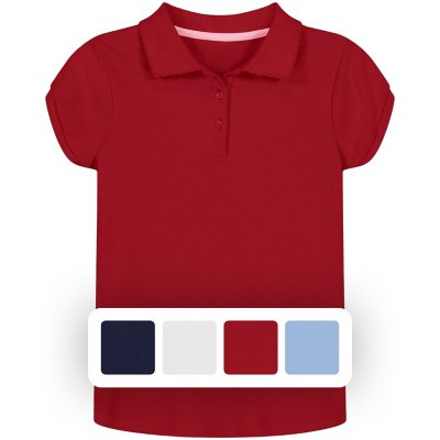 Nautica Girls Uniform Short Sleeve Interlock Polo - Sam's Club