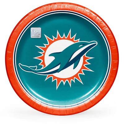 Click here for NFL Dinner Paper Plates  10 - Miami Dolphins:- Mia... prices