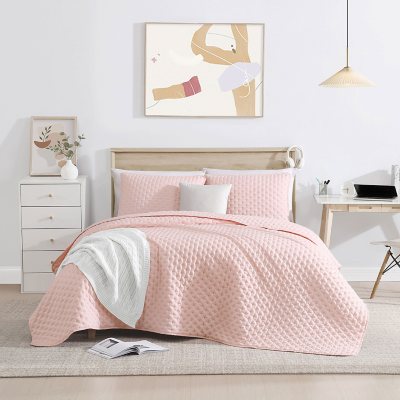 Click here for Swift Home 3-Piece Bubble Pinsonic Quilt Set  Rose... prices