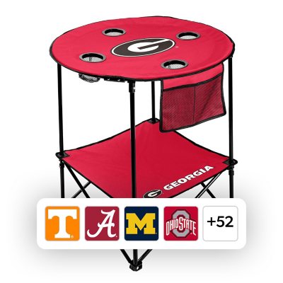Logo Brands NCAA 27.6" Round Tailgate Table with Shelf - Sam's Club