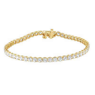 Click here for Lab Created Tennis Bracelet in 14K Gold- 7 & 5 CT.... prices