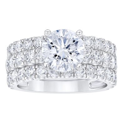 Click here for Lab Created Round Diamond Ring in 18K White Gold... prices
