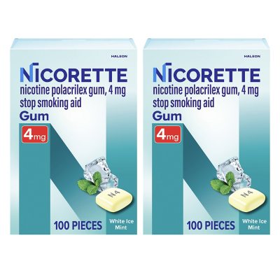 Nicorette Nicotine Gum, 4mg, White Ice Mint, 200 ct. - Sam's Club