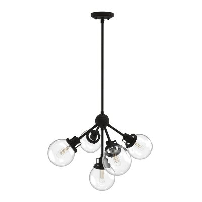 Enbrighten Berkley Chandelier with LED Bulbs in Matte Black by Ecoscapes:- Matte Black