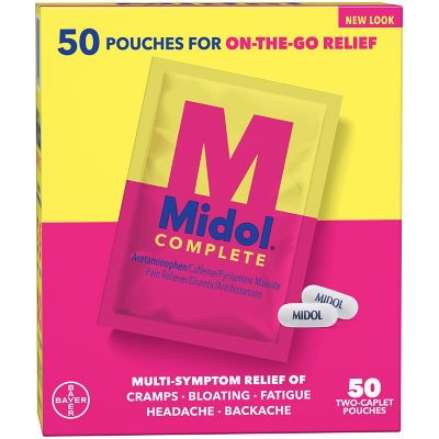 Midol 2-Pill Pouches with Acetaminophen (50 ct.) - Sam's Club