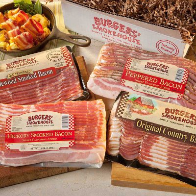 Burgers' Smokehouse Sliced Bacon Sampler (1 lb. pack, 4 ct.) - Sam's Club