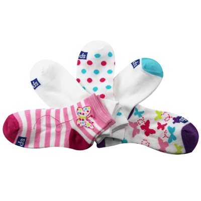 Keds 5 Pair + 1 Bonus Pack Socks - Dotted Butterfly - Sam's Club