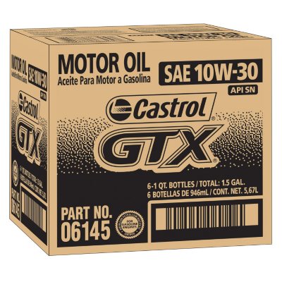 Castrol GTX 10W-30 Motor Oil (1 qt. bottles, 6 pk) - Sam's Club