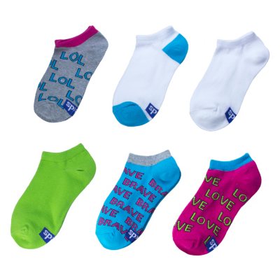 Keds Girl 6 Pack Socks (Assorted Colors) - Sam's Club