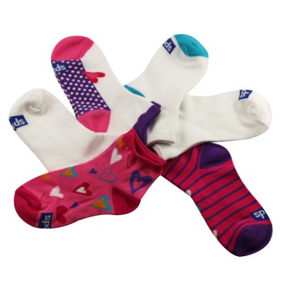 Keds 5 Pair + 1 Bonus Pack Socks - Hearts - Sam's Club
