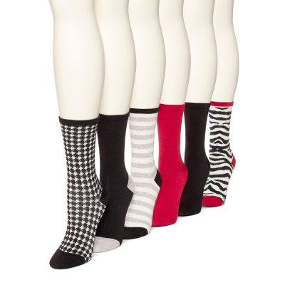 June&Daisy 6 pair Fashion Crew Socks - Sam's Club
