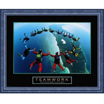 Custom Framed Artwork - Teamwork II Skydivers - Sam's Club