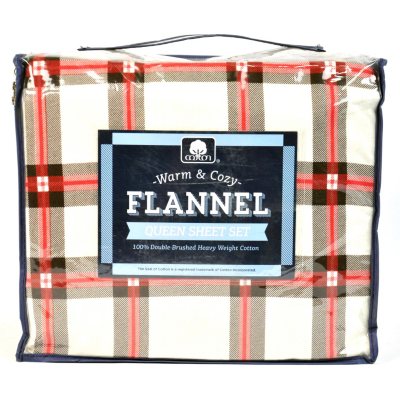 QN FLANNEL SHEET SET RED PLAID - Sam's Club