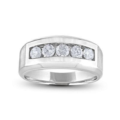 Click here for 0.96 ct. t. w. Mens 5-Stone Diamond Ring in 14 KAR... prices