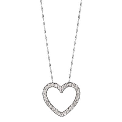 0.23 CT.T.W. Diamond Heart Pendant in 14K White Gold H I I1 Sam s Club