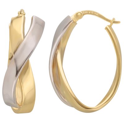 925 + 1/20 14K GOLD CROSSOVER HOOP - Sam's Club