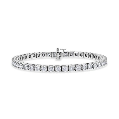 Click here for 9.95 CT. T. W. Diamond Tennis Bracelet in 14KW:- W... prices